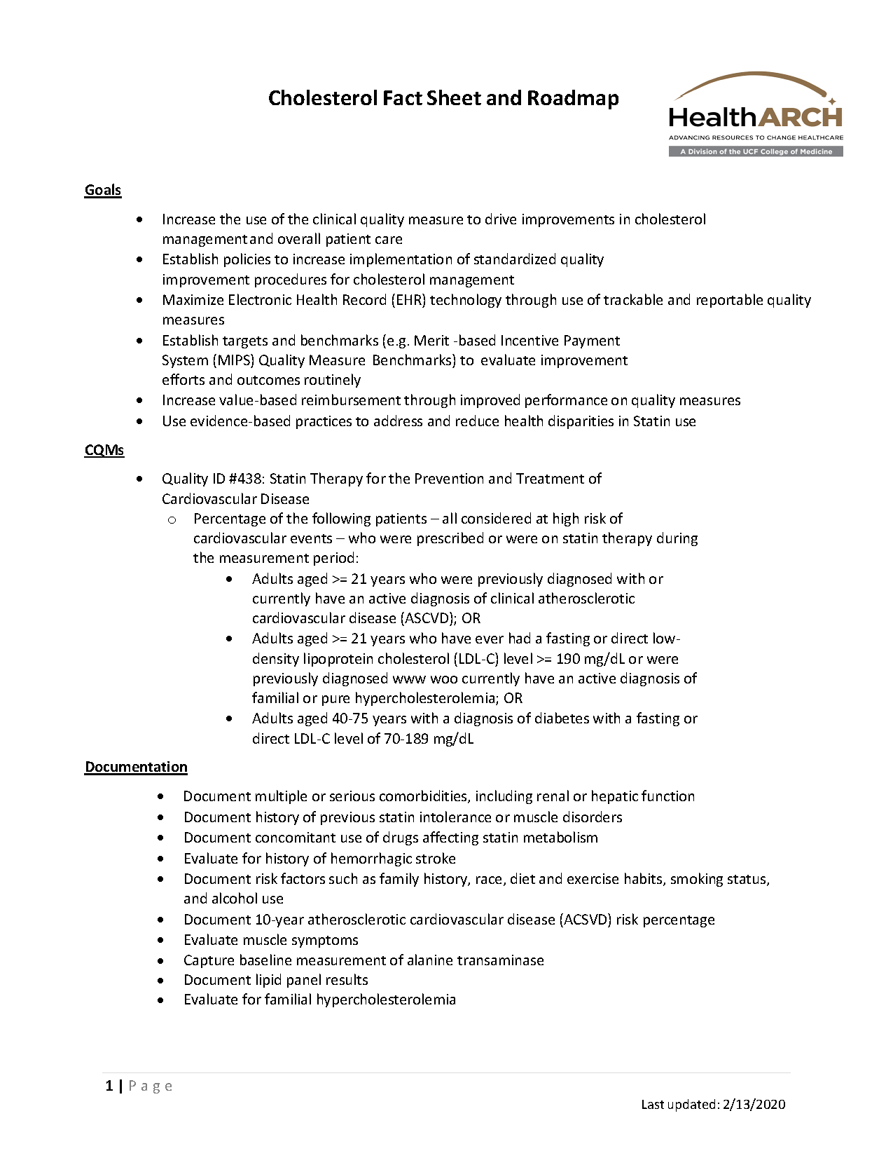 Cholesterol - HealthARCH